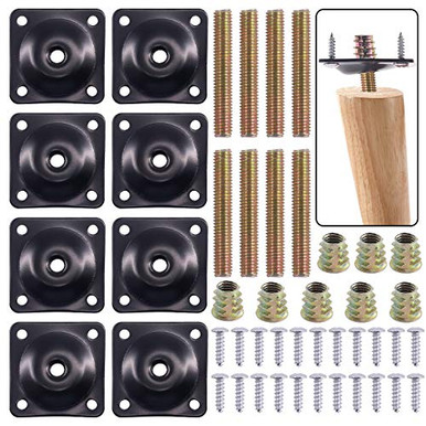 Swpeet 8 Sets Black 12 Degree Angled Leg Mounting Plates with Hanger ...