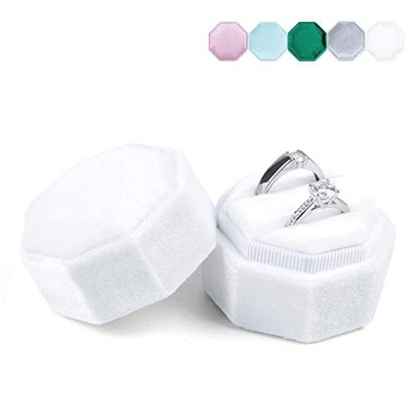 Actume Velvet Ring Bearer Box- Octagon Round Gorgeous Vintage Double ...