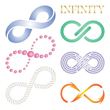 Infinity Stencil 4.5 x 4.5 inch -S- - 6 Different Infinity Symbol ...