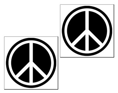 Peace Sign Symbol Decal Mini Outline -2.5 Inches- 2X 4X 8X 12X or 16X ...