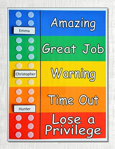 Colorful Behavior Chart for Multiple Kids 1 to 6 Custom Movable Name ...
