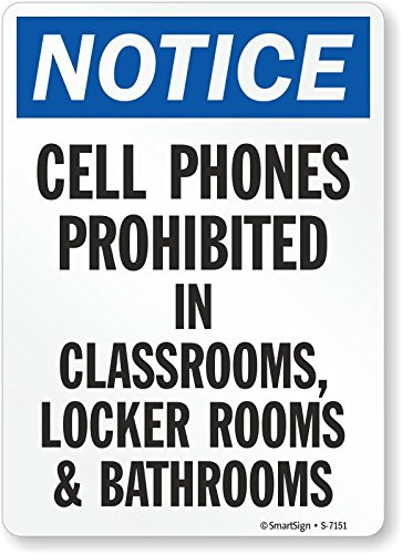 Smartsign S-7151-AL-10inch Notice - Cell Phones Prohibitedinch Aluminum ...