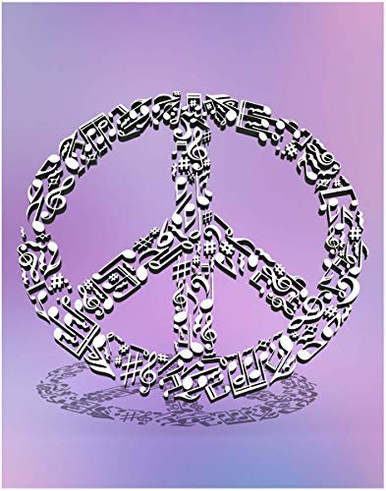 3D Music Note Fine Art Peace Symbol Print - 11x14 Unframed Wall Art ...