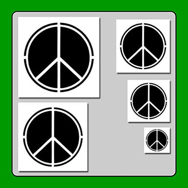Set of 5 Peace Sign Symbols Stencils Templates 1 to 5 inches. Hippie ...
