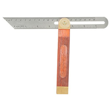 Stainless Steel Ruler Wood Handle T Bevel Sliding Multi Angle ...