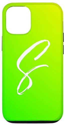 iPhone 12 12 Pro Bright Green Gradient Initial S Phone Lime Green ...