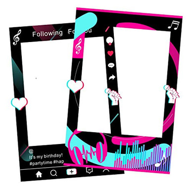 Music Photo Booth Frame Foam Board Tik Tok Selfie Frame Double Sided ...