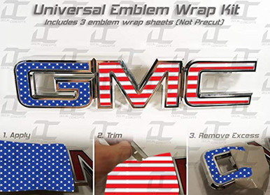 Decal Concepts GMC Sierra Yukon U.S Flag Style Emblem Overlay Wrap Kit ...