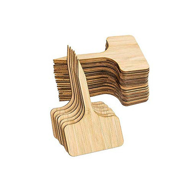 HJKL 50pcs Bamboo Plant Label Gardening Label T Type Plant Label Bamboo ...
