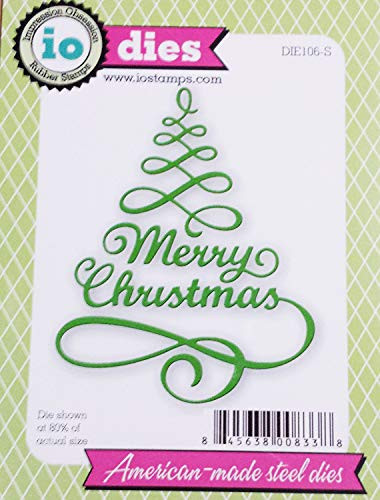 Impression Obsession io Steel Die DIE106-S Merry Christmas Tree Die US ...
