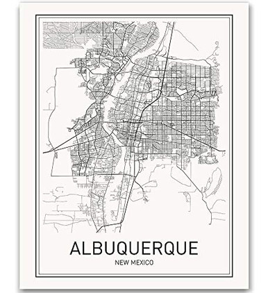 Albuquerque New Mexico Albuquerque Poster Albuquerque Map of ...
