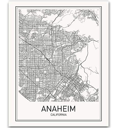 Anaheim Poster Map of Anaheim Map City Map Posters Modern Map Art City ...