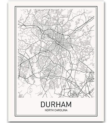 Durham Poster Durham Map of Durham City Map Posters Modern Map Art City ...