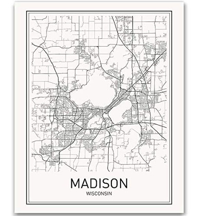 Madison Poster Madison Map of Madison City Map Posters Madison Map ...