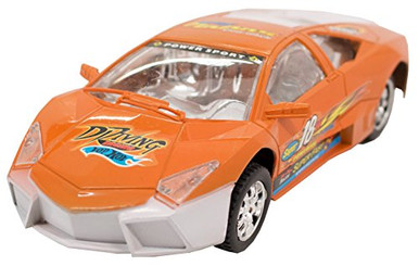 TECHEGE Toys Orange Racing Lambo Super Car Self Driving Bump_n_Go Race ...