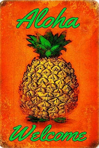 Aloha Welcome Tiki Bar Sign 8inch x12inch Made In USA All Weather Metal ...
