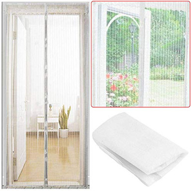 Magnetic Screen Door Mesh Curtain with Full Frame Magic Tape Hook and ...