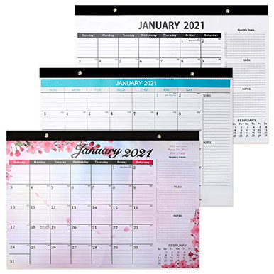 Desk Calendar 2021 LINGSFIRE 3 Pack Monthly Wall Calendar Desktop ...