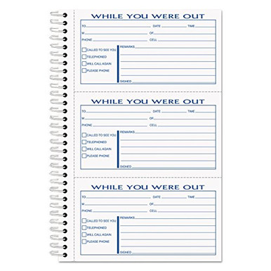 4006 TOPS Important Message Book - 300 Sheet-s- - Spiral Bound - 2 Part ...