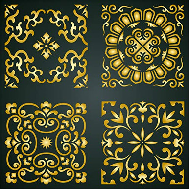 3inch Asian Tiles Stencil 6.5 x 6.5 inch -S- - Accent Mandala Chinese ...