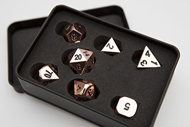GI Roleplaying Solid Metal Polyhedral Dice Set, Rose Gold, Presentation ...