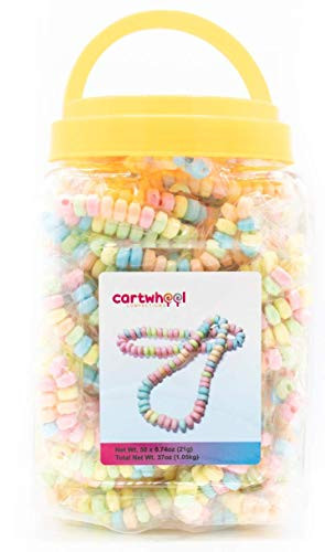 Cartwheel Confections 50 Individually Wrapped Candy Necklace Edible ...