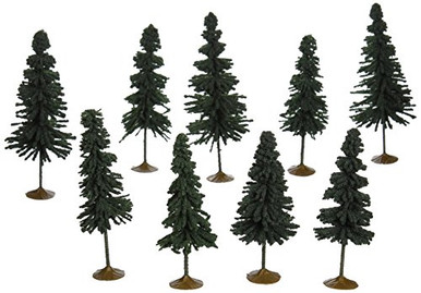 Bachmann Trains - SCENE SCAPES - 3inch - 4inch SPRUCE TREES -9 per box- - N Scale ...