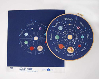 Planets Embroidery Kit Solar System hand embroidery panel pre-printed ...