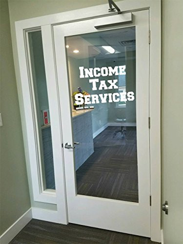 Income TAX services taxes preparation Storefront signage window decor ...