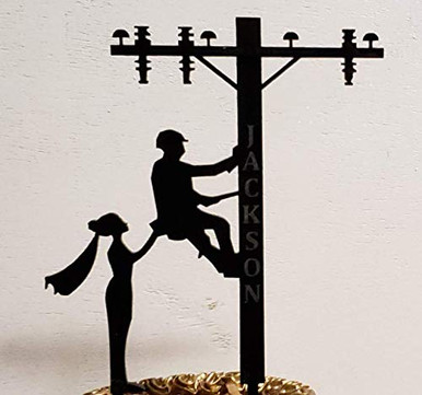 Lineman wedding Cake Topper- Personalized funny Lineman bride cake ...