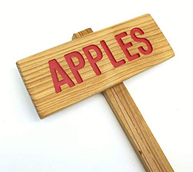 APPLES Sign Outdoor Sign Yard Art Fruit Tree Marker Orchard Sign Fruit ...