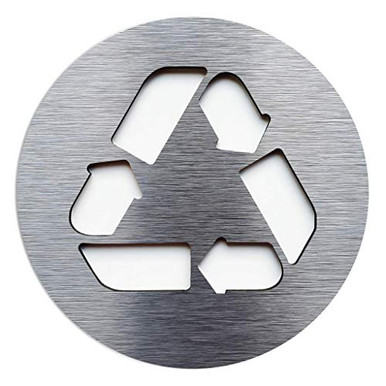 BSYDESIGN Aluminium Bronze Recycle bin Sign - Modern Square Trash ...