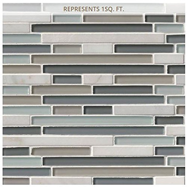 Keystone Blend Interlocking 12 in. x 12 in. x 8 mm Glass Stone Mesh ...