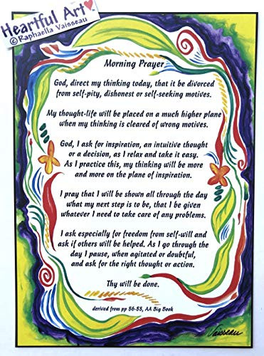 Morning Prayer 5x7 AA 11th Step Prayer poster - Heartful Art by ...