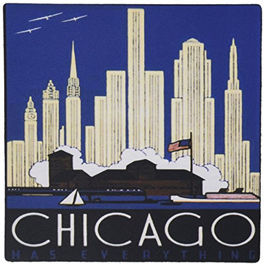 3dRose LLC 8 x 8 x 0.25 Inches Mouse Pad, Print of Chicago Skyline ...