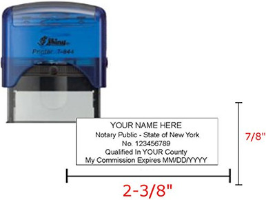 Shiny Blue Notary Stamp - Self Inking Printer S-844 2.3x0.81 Inch ...