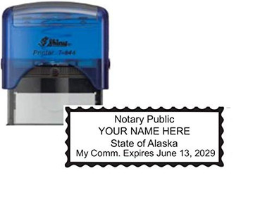 Shiny Blue Notary Stamp - Self Inking Printer S-844 2.3x0.81 Inch ...