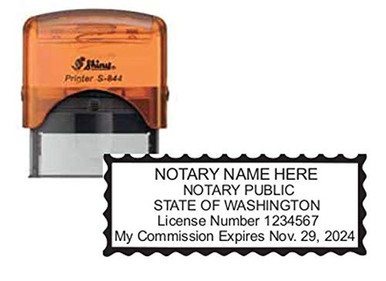 Shiny Orange Notary Stamp - Self Inking Printer S-844 2.3x0.81 Inch ...