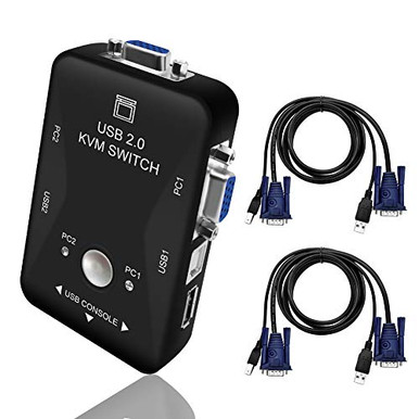 KVM Switch USB Sharing Switch Selector 2 Computers Sharing 4 USB ...