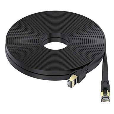 Cat 8 Ethernet Cable 50ft High-Speed 40Gbps 2000Mhz Flat LAN Cable RJ45 ...