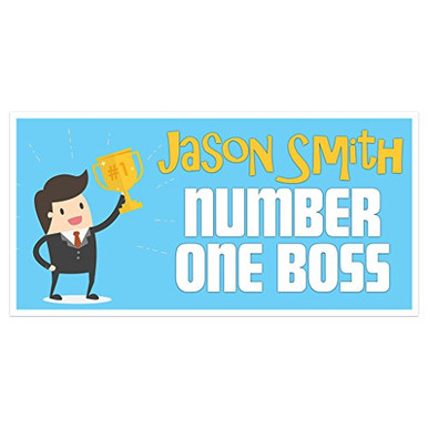 Number One Boss Day Banner Personalized Party Backdrop Decoration ...