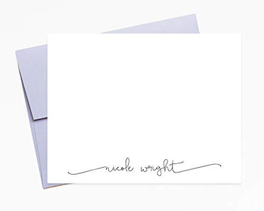 Personalized Script Stationery Cards For Her Flat Notecards with Envelopes - Warehousesoverstock