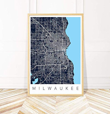 Milwaukee Map Art Print - Map of Milwaukee Wisconsin - Series II ...