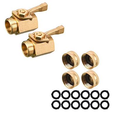 M MINGLE Heavy Duty Brass Garden Hose Shut Off Valve Garden Hose Female ...