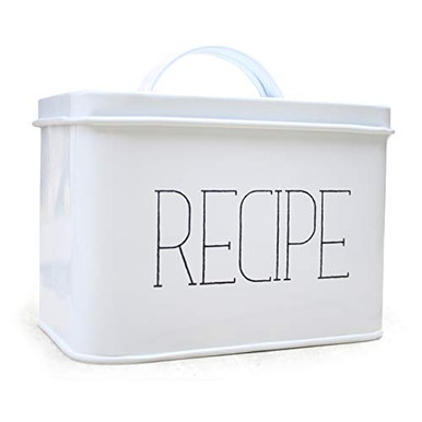 Lola Creates Farmhouse Style Recipe Box - 4x6 Elegant Recipe Card Box ...