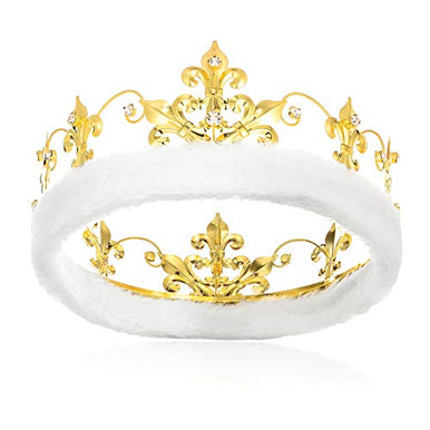 DcZeRong King Crowns Birthday Crown Adult Men Crown Gold Metal Crown ...