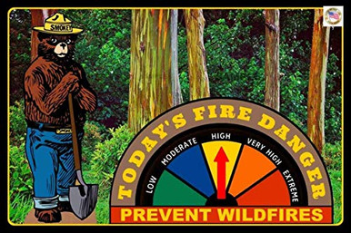 Smokey Bear Adjustable Working Gauge Sign 8inch x12inch Made In USA All ...