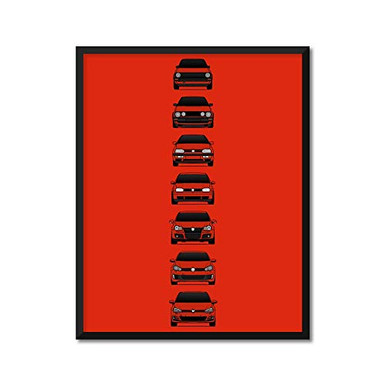 CUSTOMIZABLE COLOR Volkswagen Golf GTI Generations Inspired Poster ...