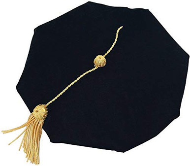 GraduatePro Doctoral Graduation Tam Black Velvet 8-Sided with Gold ...
