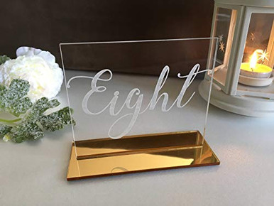 Clear Acrylic Engraved Table Numbers for Weddings Calligraphy Wedding ...